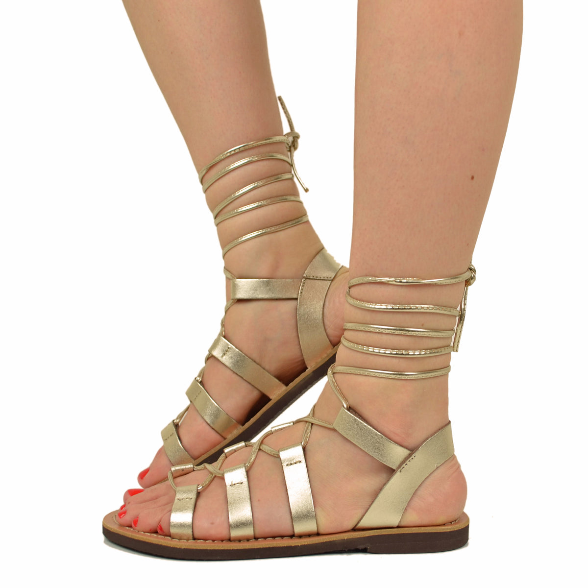 Salento Sandals Slave Gladiator Platinum Insole by Kikkiline ...